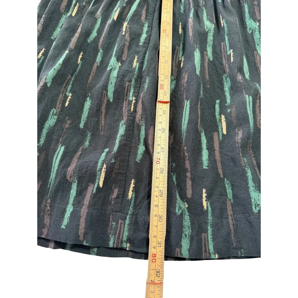 Zara | Dresses | Zara Black Green Abstract Brushstroke Long Sleeve Mini ...